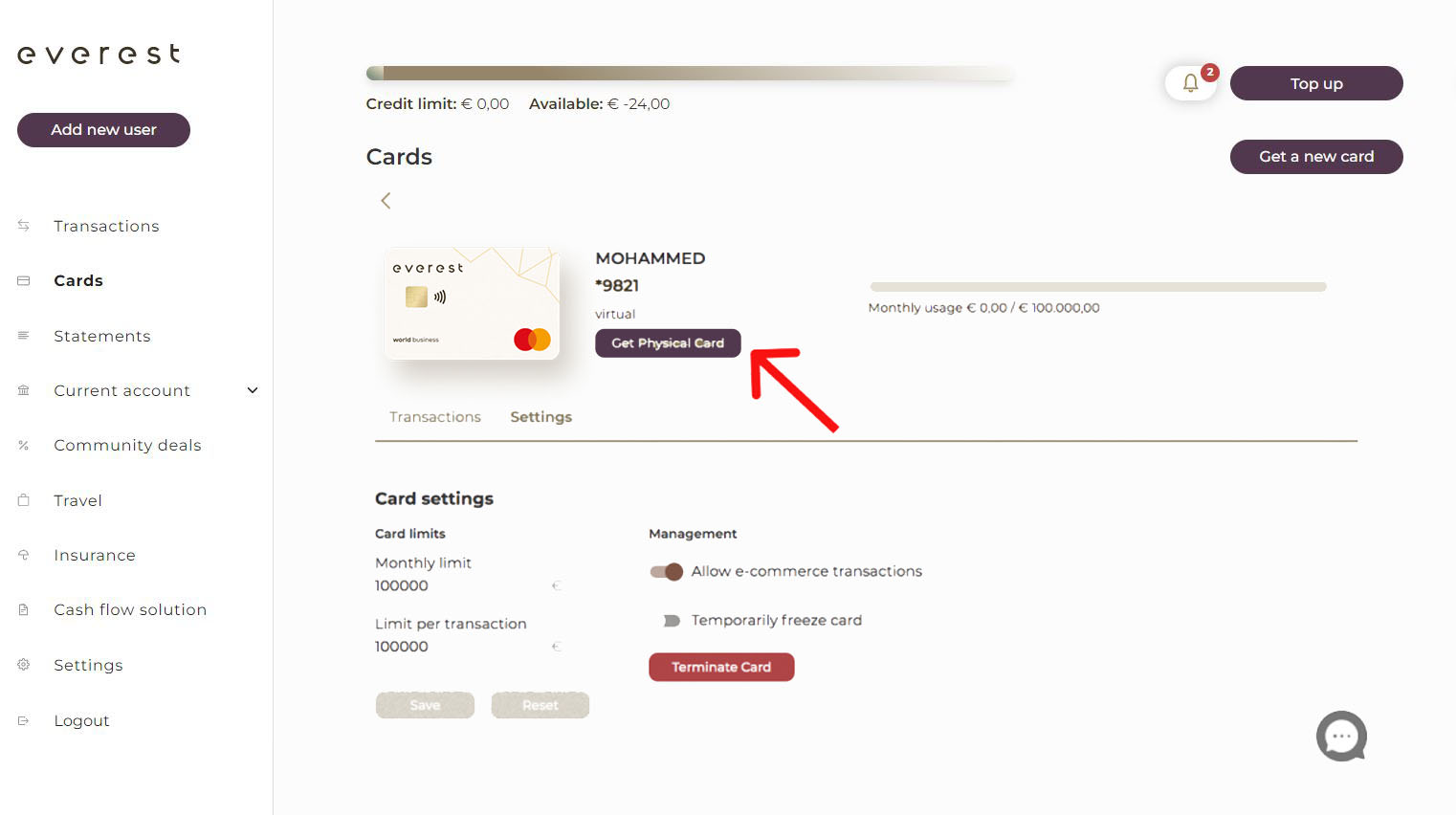 4. How to manage my cards in Everest? – Everestcard