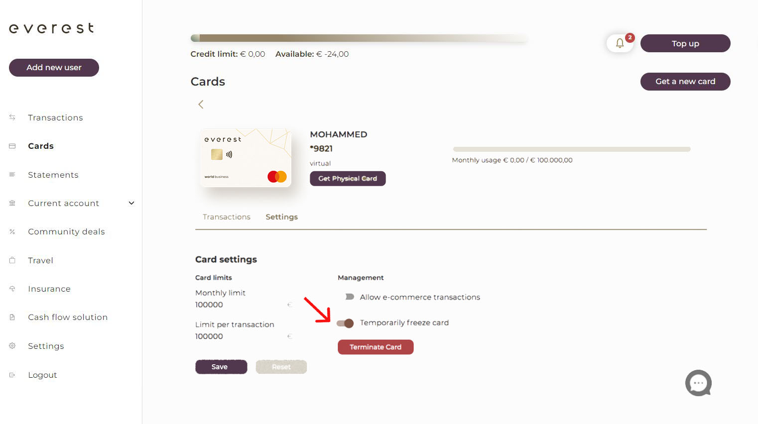 4. How to manage my cards in Everest? – Everestcard